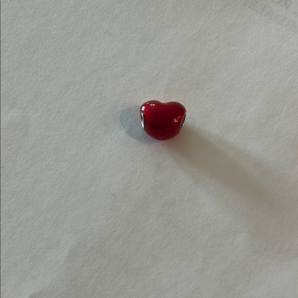 Pandora | Jewelry | Pandora Metallic Red Heart Charm | Poshmark
